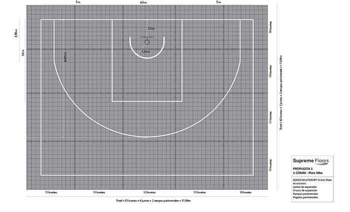 Pista de básquet 3x3 con losetas Bergo Multisport – Dashape Madrid